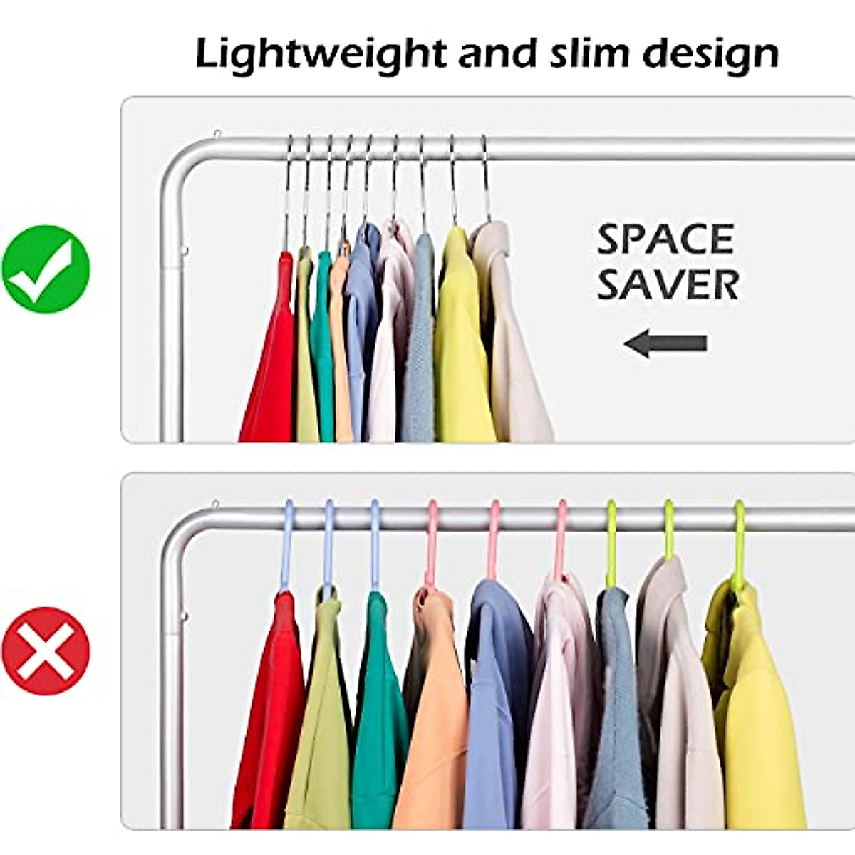 KEETDY 50 Pack Metal Hangers Coat Hangers Heavy Duty Stainless Steel Clothes Hanger for Closet Clothing Shirt Suit Pant 16.4 Inch