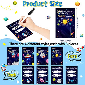 ArianQicult Space Slap Bracelet, 24Pcs Outer Space Kids Wristbands Bracelets with Thank You Cards Planet Themed Party Favors Gifts for Kid Birthday Party Favors Classroom Prizes Exchange (12 Styles)