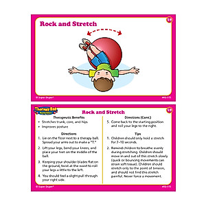 Super Duper Publications | Therapy Ball Activities Fun Deck | Upper Body and Core Strength Flash Cards | Educational Learning Materials for Children