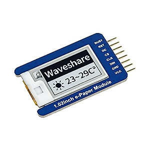 waveshare 1.02inch E-Ink Display Module Compatible with Raspberry Pi4B/3B+/3B/2B/B+/A+/Zero/Zero W/WH/Zero 2W 128×80 Resolution Black/White Dual-Color SPI Interface Supports Partial Refresh