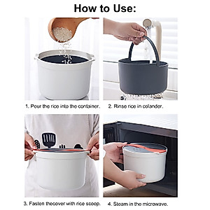 Microwave Rice Cooker, Portable Oven Rice Cooker High Temperature Resistant Household Steam Pot Multifunctional Rice Steamer