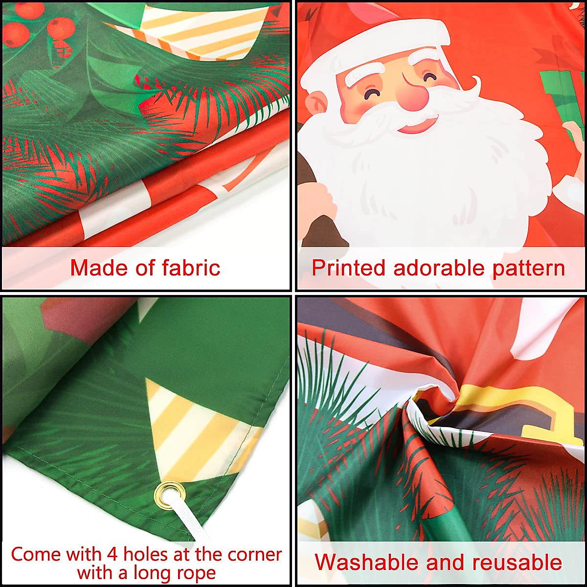 Christmas Door Cover Santa with Gifts Door Decoration Holiday Banner Backdrop 78 x 35.4 Inches