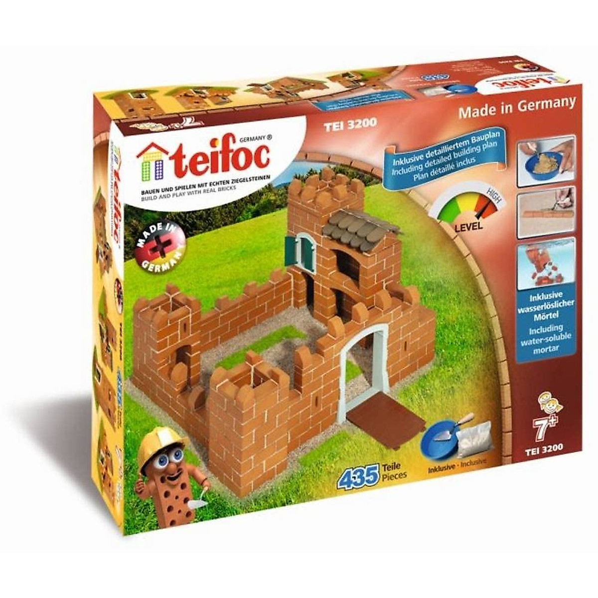 Teifoc Knight's Castle Brick Construction Set, 435 Building Blocks, Erector Set and STEM Building Toy