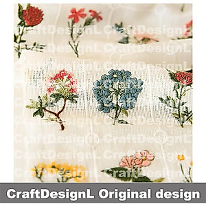 CraftDesignL Linen Daisy Embroiderd Cotton Fabric,Floral Embroidered Fabric,Daisy Fabric,Embroidered Fabric,Dress Fabric,Designer Fabric,Fabric by Yard (White)