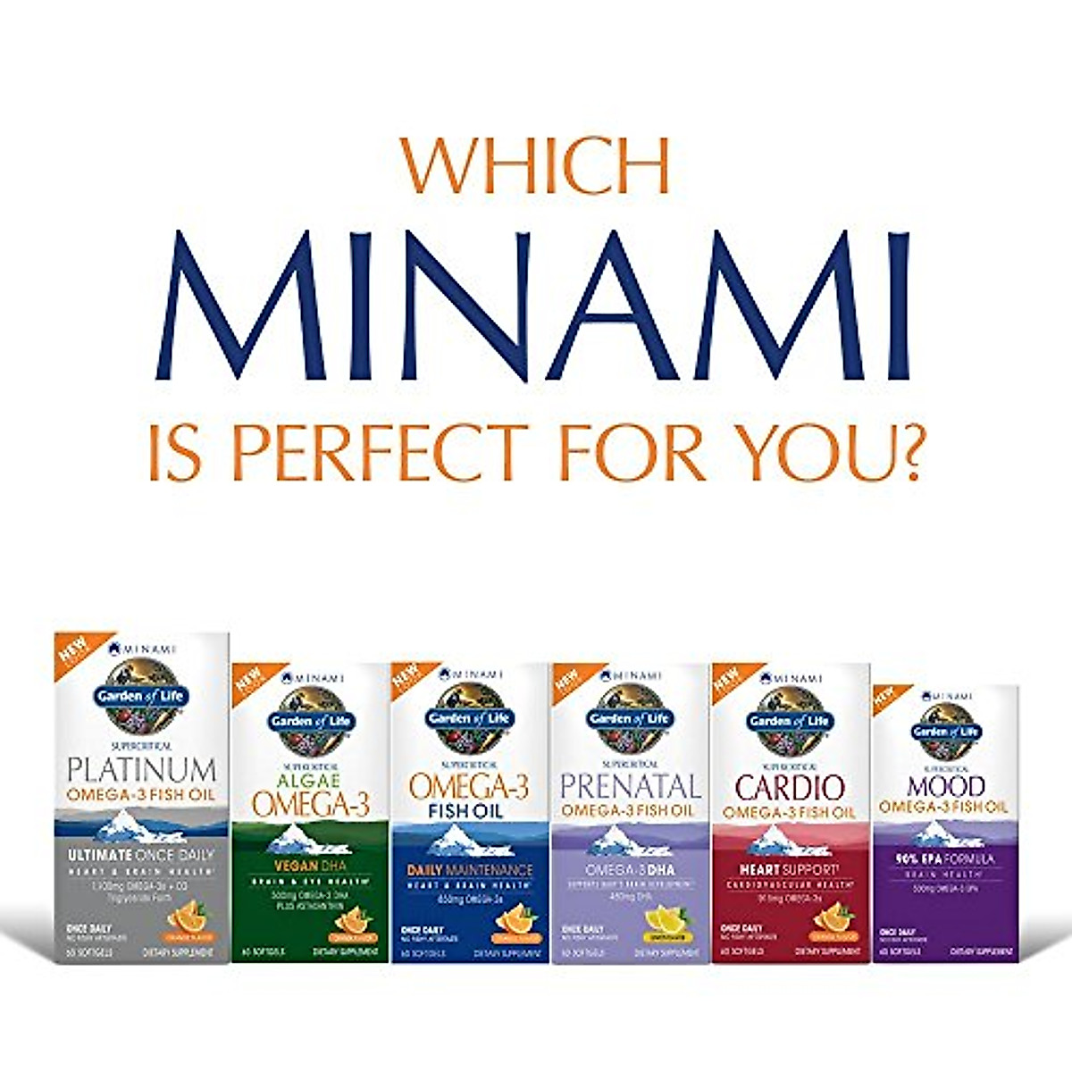 Garden of Life EPA/DHA Omega 3 Fish Oil - Minami Natural Brain Function, Heart and Mood Supplement, 60 Softgels