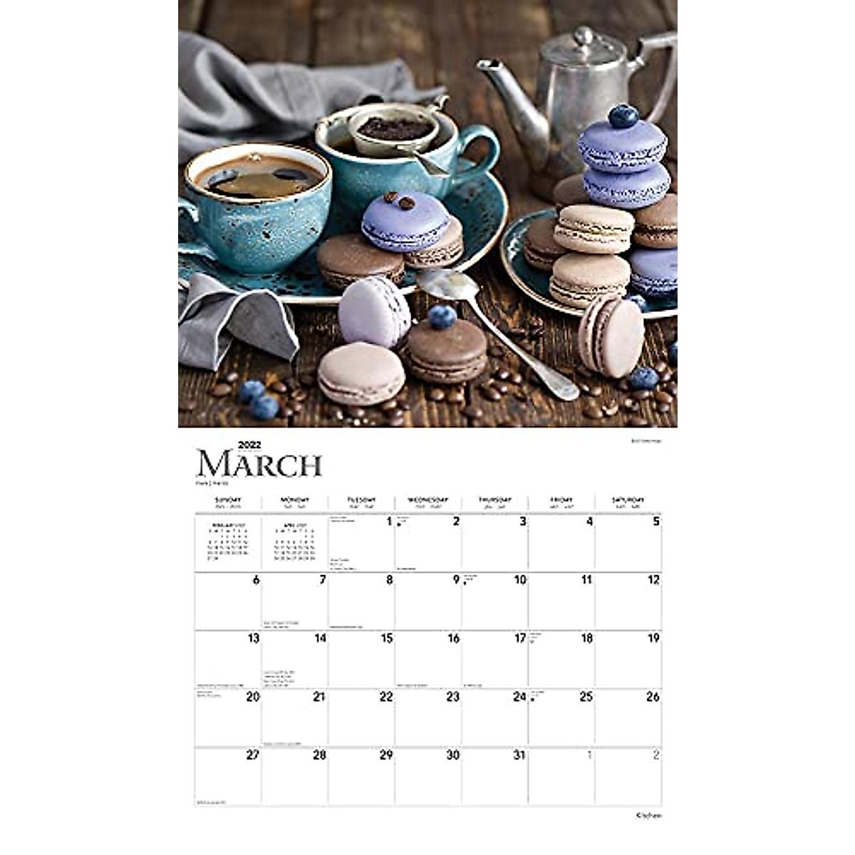 Kitchen 2022 14 x 12 Inch Monthly Deluxe Wall Calendar with Foil Stamped Cover, Cooking Home