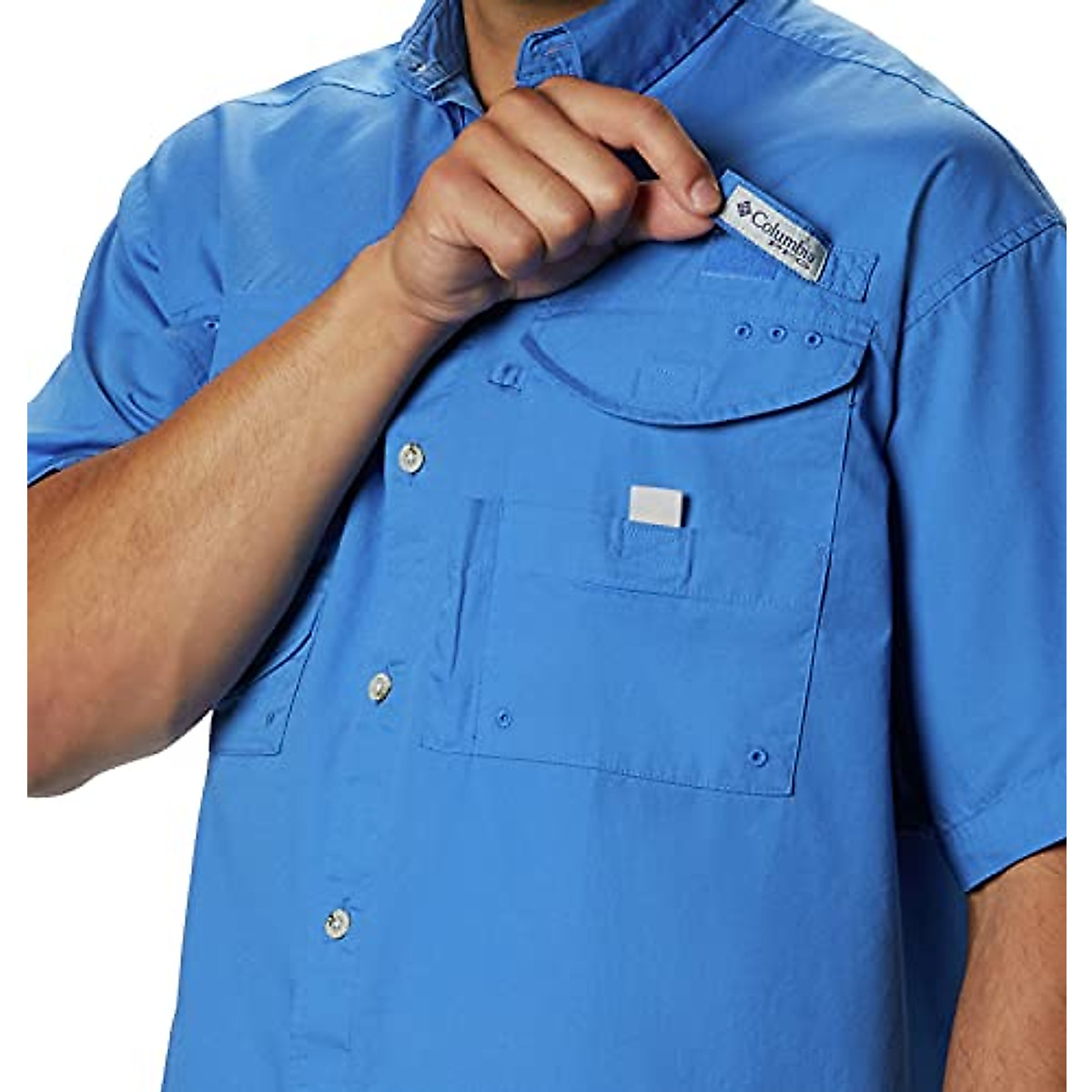 Columbia Standard Men’s Bonehead Short-Sleeve Work Shirt, Comfortable and Breathable, Vivid Blue, X-Large