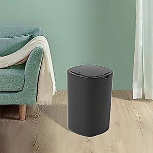 Dolity Sealed Trash Can 12L Trash Basket with Lid Automatic Smart Sensor Wastebasket Waste Can Garbage Bin Dustbin for Bathroom Kitchen Bedroom, Black