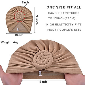 6 Pcs Head Wrap for Women Turban Hats Headband African Twist Knot Pre-Tied Headwraps for Female Beanie Caps