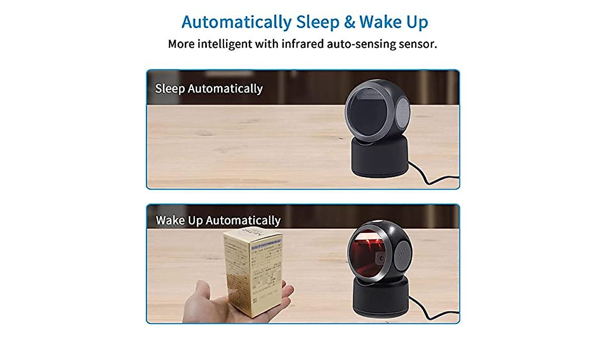 Hands-Free 2D QR Barcode Scanner | Auto-Sensing USB POS