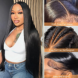 250 Density 30 Inch Lace Front Wig Human Hair,13x4 HD Lace Frontal Wigs Human Hair Pre Plucked with Baby Hair Glueless Straight Lace Front Wigs Human Hair For Black Women