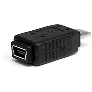StarTech.com Micro USB to Mini USB 2.0 Adapter M/F - Micro to Mini USB Adapter - Mini USB Adapter - Micro USB to Mini USB (UUSBMUSBMF), Black