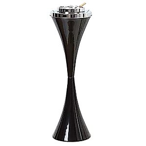 Floor Standing Ash Tray with Lid Stainless Steel Contemporary Self-Cleaning Smoking Ashtray Creative Smart Cigarette Detachable Ashtrays 23.5 High Patio Windproof Ash Holder for Indoor or Outdoor