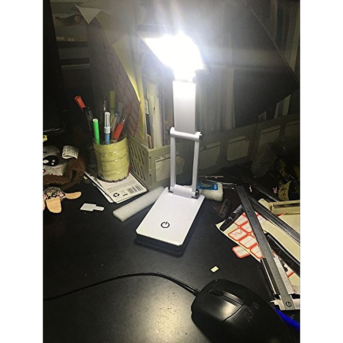 [New Version] TOMOL Super Bright COB LED Portable Desk Lamp Travel Lamp :Foldable, Touch Sensitive Control, 3 Adjustable Brightness Levels, Battery and USB Powered