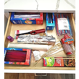 Redesigned and OVERSIZED ZipLock Bag storage organizer with plastic wrap and aluminum foil dispenser with cutter. 4 slots - Quart, Sandwich, Freezer and Gallon size.