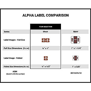 Doctor Stuff - File Folder Labels, Alphabet Letter R, TAB Products - TPAV Series Compatible Alpha Stickers, Brown, 1" x 1-1/4", 500/Roll