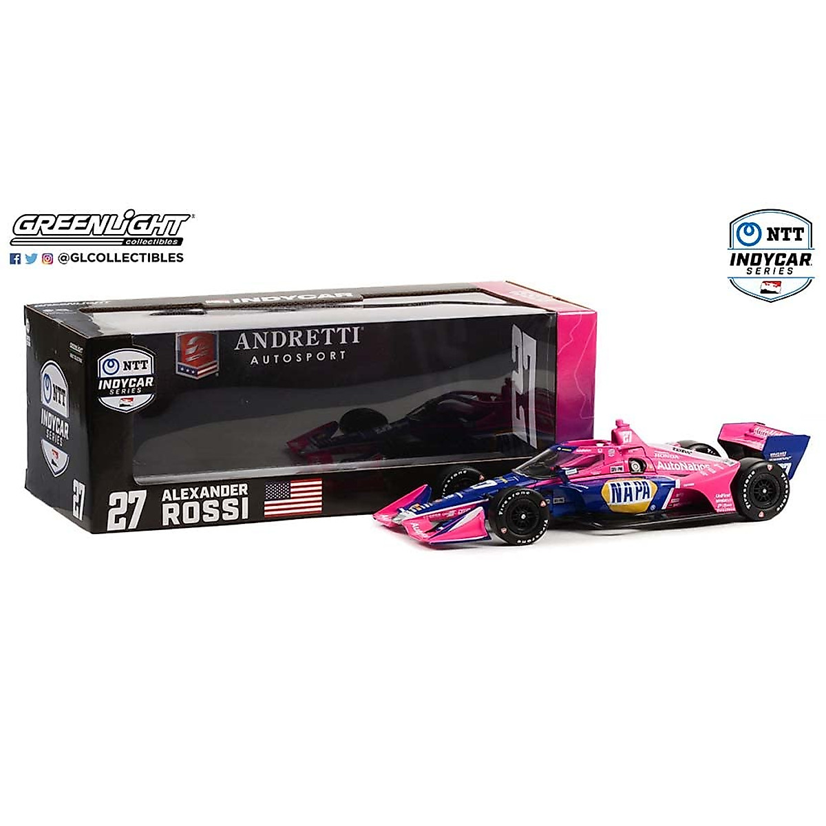 Collectibles Greenlight 11151 2022 NTT IndyCar Series - #27 Alexander Rossi / Andretti Autosport, NAPA Auto Parts & AutoNation (Road Course Configuration) 1:18 Scale Indy 500