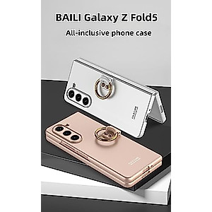 BAILI Case for Samsung Galaxy Z Fold 5,Galaxy Z Fold 5 Case with Ring and 360° All-Round Protection Slim Hard PC,Military Grade Drop Protective Cover for Samsung Galaxy Z Fold5-Black