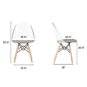 South Shore Annexe Eiffel Style Office Chair, Wood, Clear and Gray, 16D x 16.25W x 32.5H in