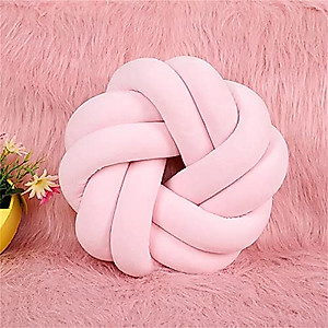 Togtlafil Creative Knot Throw Pillow Soft Round Braided Cushion Sofa Bedroom Garden Decor Gift,Yellow 12in
