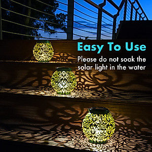 2 Pack Solar Lanterns Outdoor Waterproof, Hanging LED Lanterns on Tree Decor, Decorative Retro Metal Solar Lights Lamp for Table Patio Yard Garden Fence Backyard Porch Pathway Walkway Driveway, (Blue)