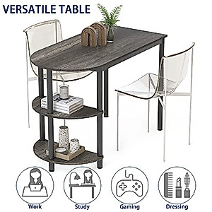 Elephance Small Dining Table/Kitchen Table with Storage, Multifunctioal Workstation Desk for Dining Room, Living Room, Bistro.(Black Oak)
