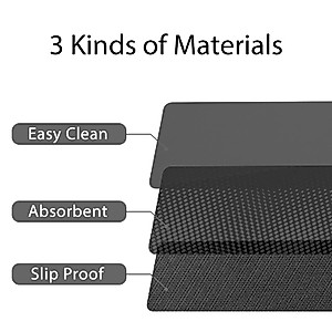 Coffee Maker Mat Accessories for Countertop - Coffee Bar Decoration Rubber Backed Dish Drying Mat for Kitchen - Pu Absorbent Hide Stain Mat, Wipeable Coffee Espresso Machine Mat for Dish Rack 25x17in