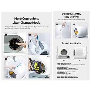 Automatic Cat Litter Box Self-Cleaning - App Control Odor Removal Cat Litter Box for Large Multiple Cats Indoors, CA030
