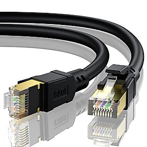 BUSOHE Cat 8 Ethernet Cable 75FT, High Speed 40Gbps 2000Mhz Cat8 Cable with Gold Plated RJ45 Connector, Heavy Duty LAN Network Internet Cable S/FTP