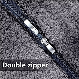 Bean Bag Chair Cover 4ft (Bean Bag Covers Only,Not A Full Bean Bags) Fluffy Bean Bag Chairs for Adults Pv Velvet Light Grey Sofa Bed Cover Living Room Furniture