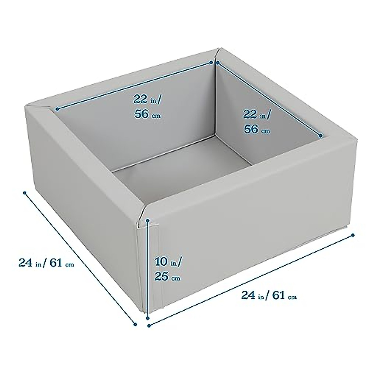 ECR4Kids SoftZone Play Patch Toy Bins, Beginner Playset, Light Grey, 2-Pack