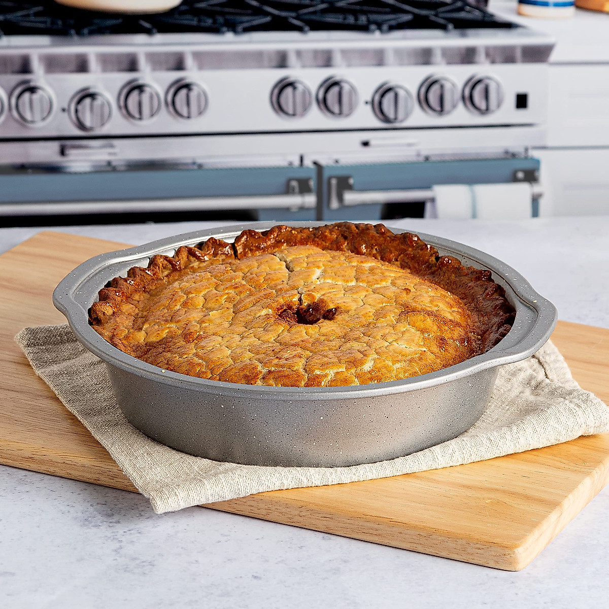 Country Living Nonstick Loaf Pan, Heavy Duty Carbon Steel with Quick Release Coating, Made without PFOA, Dishwasher Safe, 2-Pack Bakeware Set, 9-Inch x 5-Inch, Gray Speckle