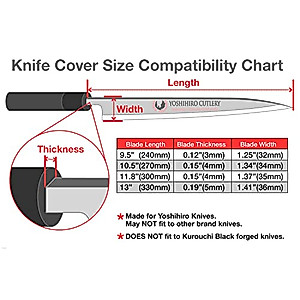 Yoshihiro Natural Magnolia Wood Saya Cover Blade Protector for Yanagi (300mm)