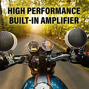 BOSS Audio Systems MC625BA Motorcycle Speaker Sound System - Bluetooth, Amplified, Weatherproof, 3 Inch Speakers, Multi-Function Volume Control, Also Use with ATVs UTVs