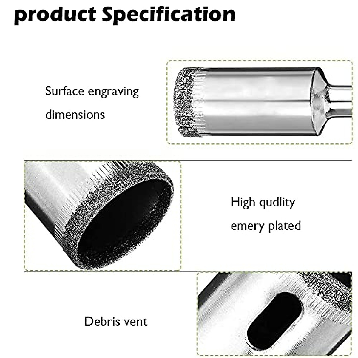 1 Inches Diamond Hole Saw Bit Hollow Core Drill Bits 1/2 Inch Shank Hollow Core Hole Saws Masonry Drilling Tools for Glass Stone Ceramic Porcelain Tiles Marble Quartz Granite Bottles DIY (25mm)