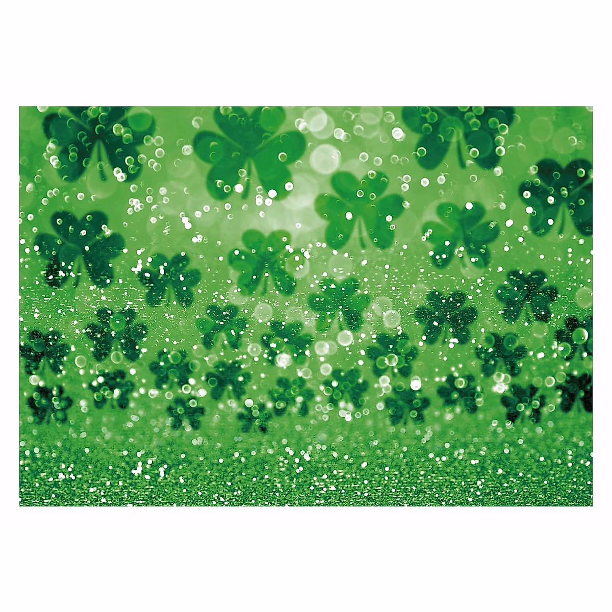 Allenjoy 7x5ft Happy St. Patrick's Day Backdrop Spring Bokeh Sequins Lucky Green Shamrock Photography Background for Children Family Irish Festival Celebration Party Decor Banner Photo Booth Props