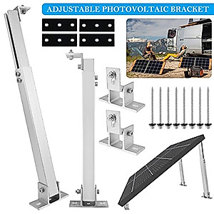 Txkrhwa Solar Panel Tilt Bracket Aluminum Alloy Solar Panel Mount Support Adjustable Solar Panel Mounting Rack Folding Tilt Leg Tilt Angle 15-30° for Off Grid Solar System