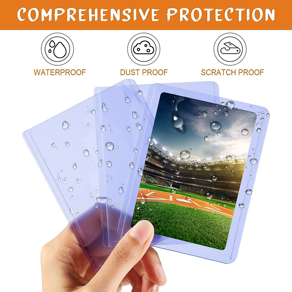 Hard Plastic Card Sleeves for Trading Cards Photo Postcard Sleeves Card Photo Pages, 3.5 X 5 Inch Card Protectors Protective Holder Sleeves for Photo,Postcard, Baseball and Game Cards (60 Pieces)