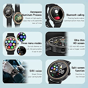 GAMSARO Smart Watch(Answer/Make Call), Fitness Tracker for Men Women Compatible with iPhone Android Phone,1.32 HD Full Touch Display Smartwatch with Heart Rate Monitor, Sleep and Step Tracking