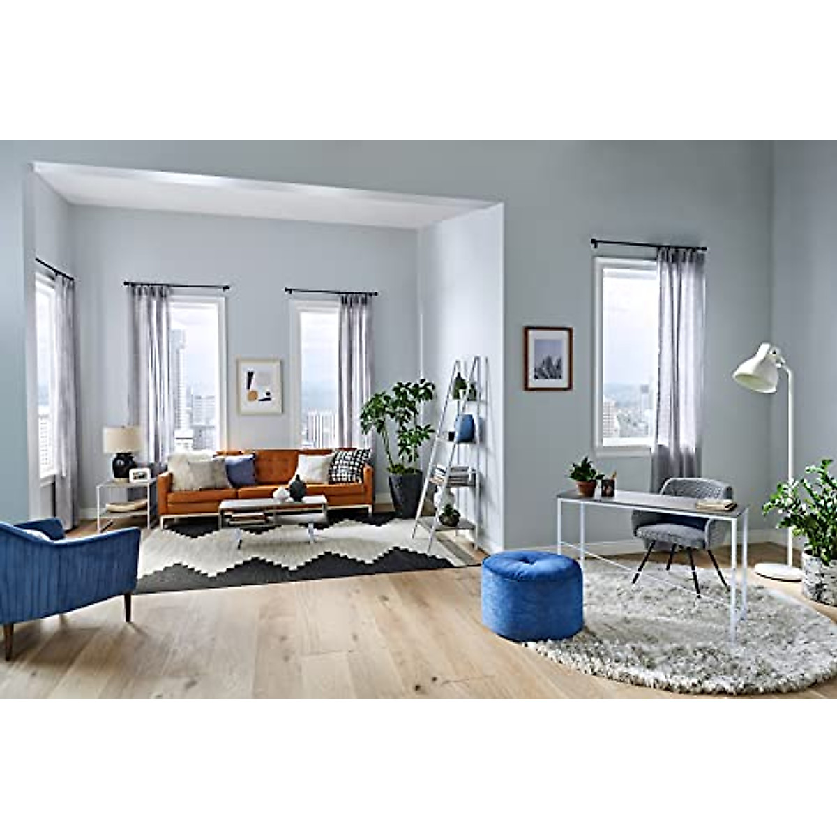 ClosetMaid Writing Desk or Console Table for Office, Entryway or Living Room, Industrial Modern Design, Wood with White Metal Frame, Smoky Taupe