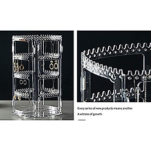 Sooyee Earring Organizer,4 Layers Earring Holder,360 Degree Acrylic Earring Holder Organizer,Jewelry Display for Earrings Bracelets Necklaces, Clear