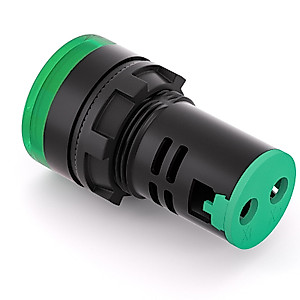 GASHER 110V 20mA Energy Saving Indicator Light Mounting Hole Size 22mm (7/8 Inch) Green 10 Pcs