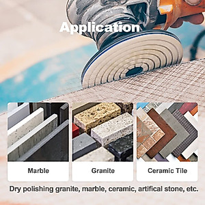 Dry Diamond Polishing Pads - 8pcs 4 inch #30 Sanding Pads Kit for Granite Marble Ceramic Used on Angle Grinder or Polisher