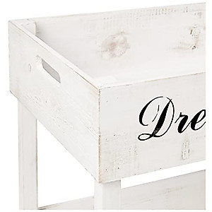 Signature Design by Ashley Yulton Farmhouse Shelf with Storage Trays, Antique White
