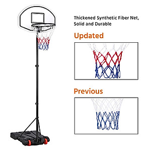 Yaheetech Portable Basketball Hoop Outdoor/Basketball Goals Indoor/Basketball Court/Adjustable Basketball Stand from 5.2 ft to7 ft with 29'' Basketball Backboard Black