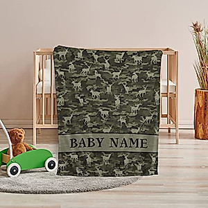 Hunting Baby Blankets, Baby Deer Blanket, Camo Baby Blanket, Personalized Baby Blankets for Boys, Camouflage Baby Blanket, Hunting Deer Baby Blanket Name, Custom Baby Blankets Name, Plush Blankets