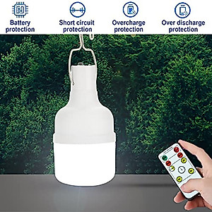 FLRONGSUN LED Bulb Light Camping Light Portable 75-300LM Dim Lantern Indoor 2000mAh for Chicken Coop Lamp Hiking Fishing Tent Indoor Shed Hurricane Emergency Light USB Charged