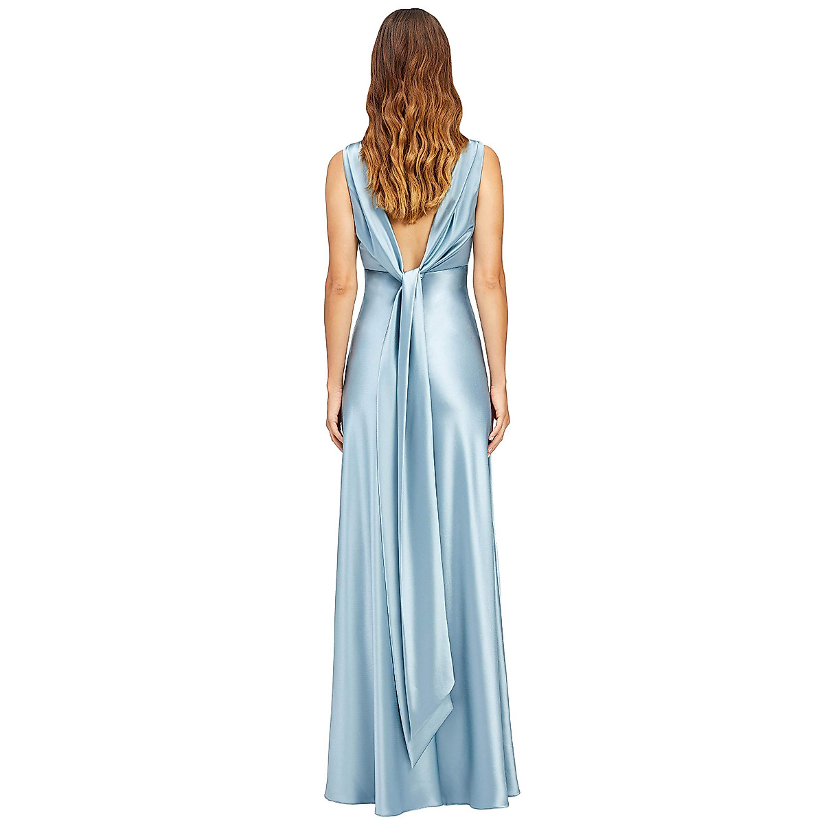 Jill Jill Stuart Bow-Back Satin Gown Glacier Size 6