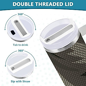 GKCLOCK 40 oz Tumbler with Handle and Straws, Insulated Reusable Stainless Steel Travel Coffee Mug Water Bottle for Office & Outdoor, Cupholder Friendly (Green Camouflage Style)