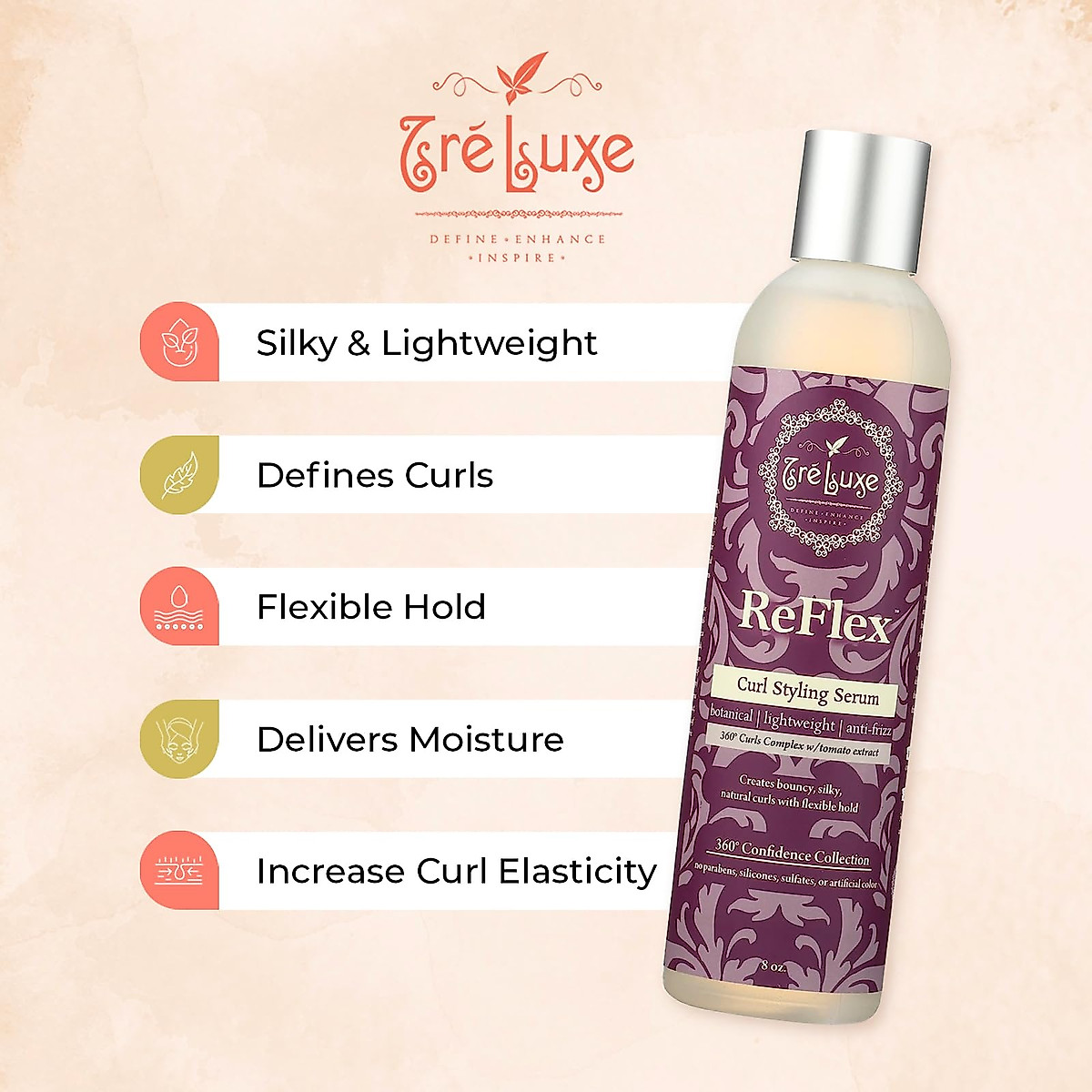 TRELUXE Reflex Curl Styling Serum, 8 FZ